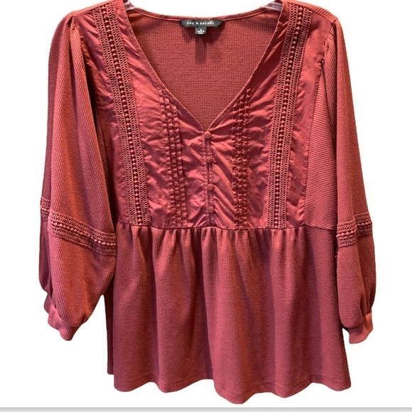 Zac & Rachel | Tops | Zac Rachel Rust Colored Top S | Poshmark